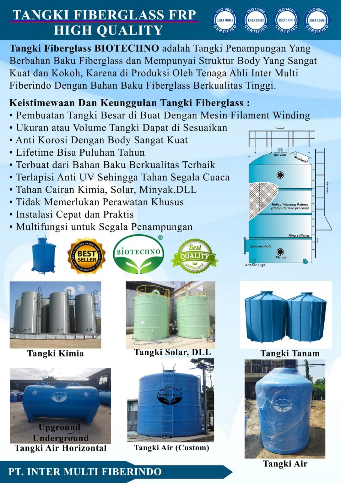 Tangki Kimia, Daftar Harga Tangki Fiberglass, Produsen Tangki Kimia ...
